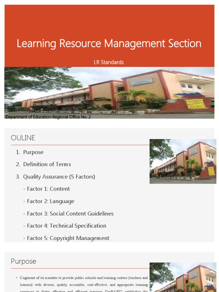 Learning Resource Management Section: LR Standards | PDF ...