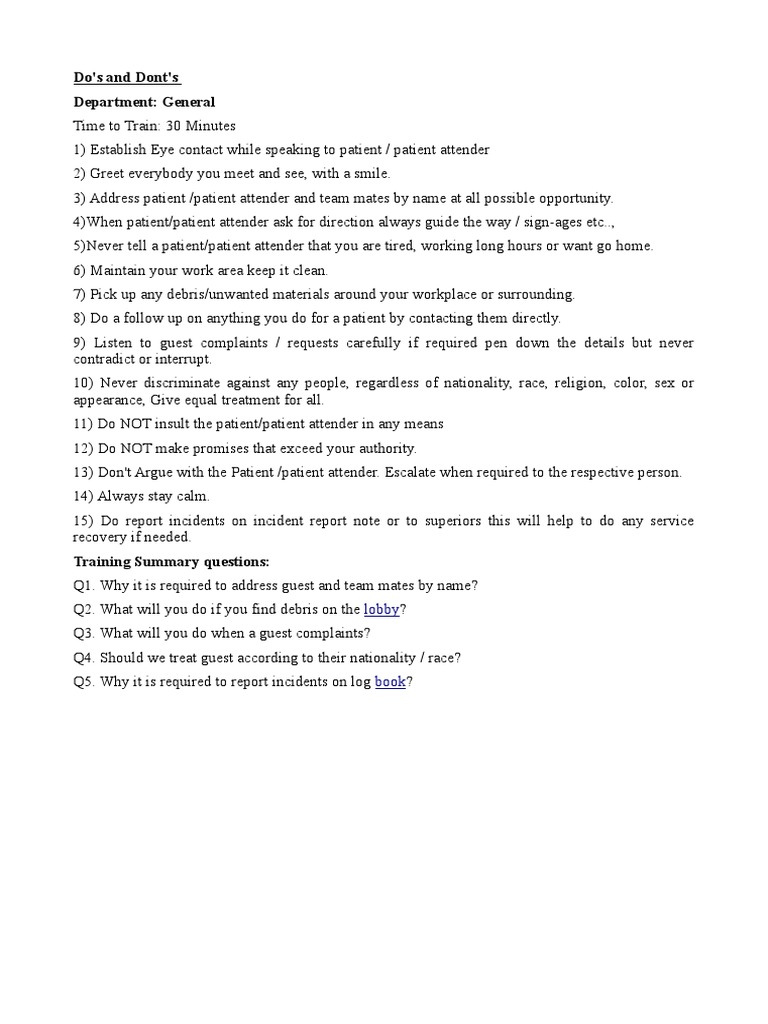 Front Office Etiquette Guide | PDF | Hygiene | Patient