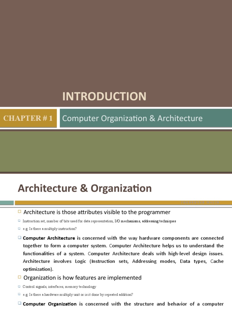 COA - Chapter # 1 | PDF | Computer Architecture | Central Processing Unit
