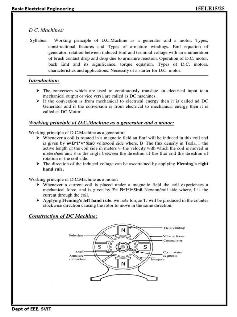 BEE Module 2 | PDF | Electromagnetic Induction | Electric Motor