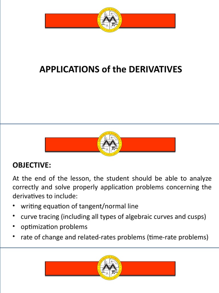 Derivative Applications Guide | PDF | Maxima And Minima | Derivative