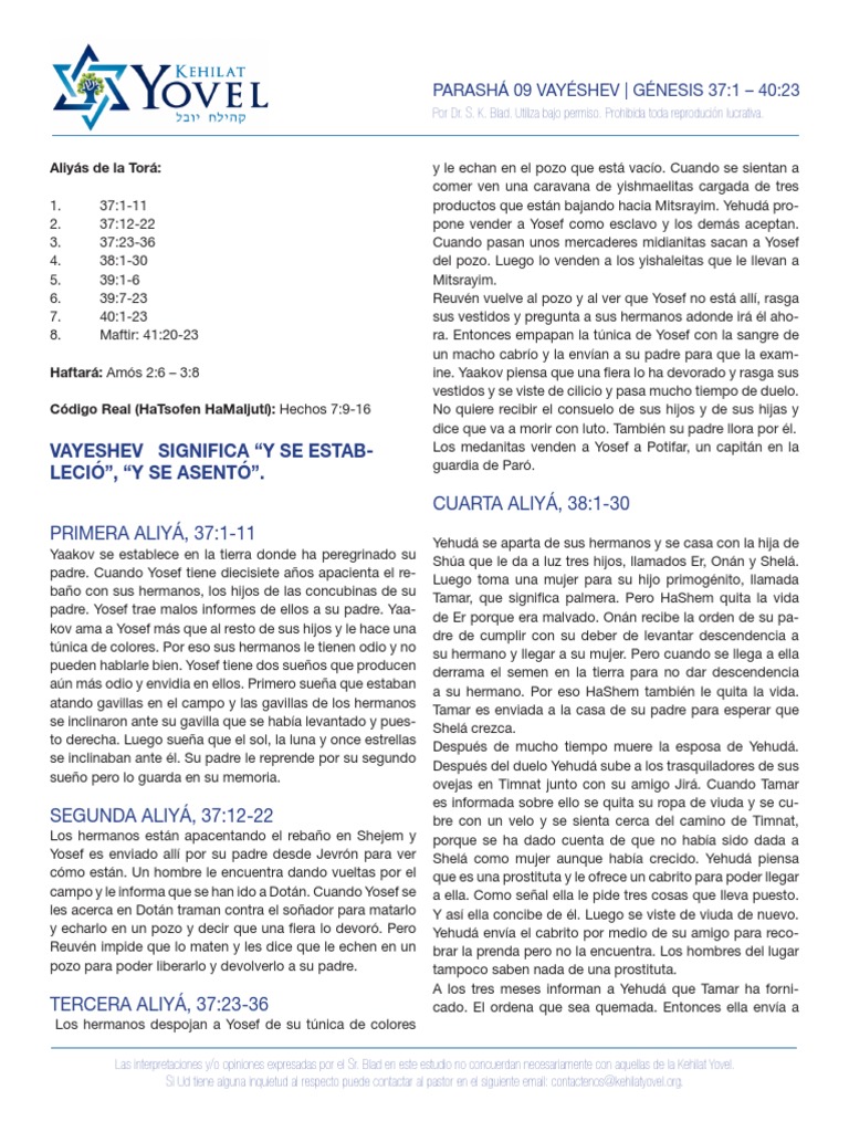 9 Vayeshev PDF | PDF | Mesías | Amor