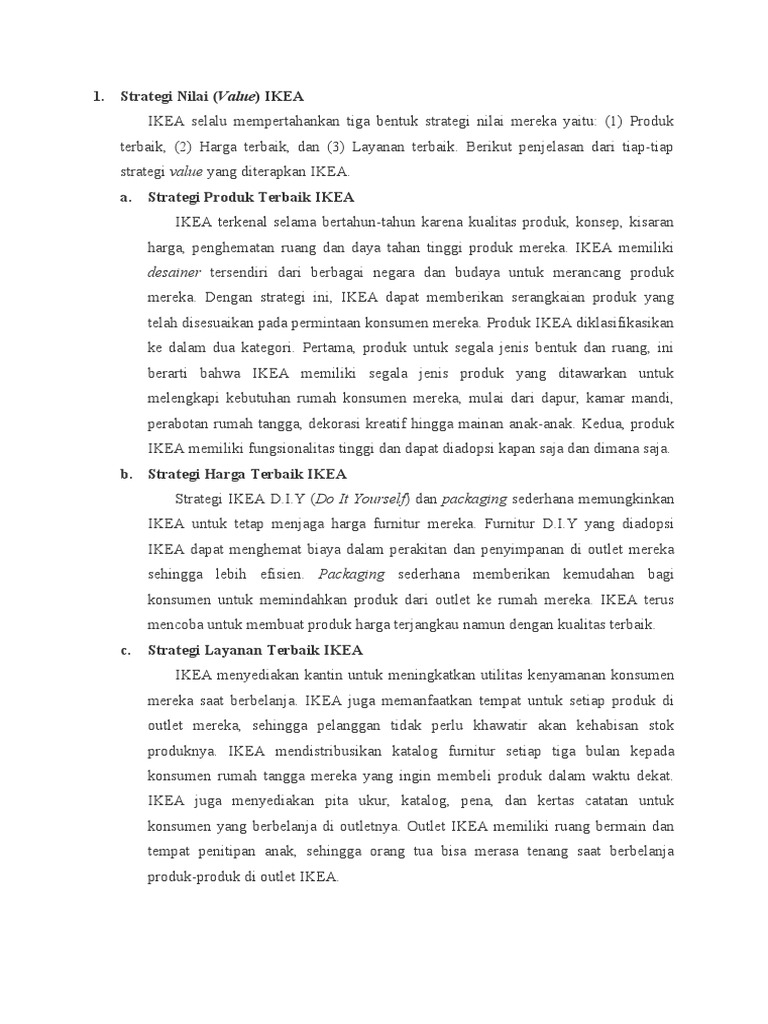 IKEA Value Strategy & Segmentation | PDF | Seni | Bisnis