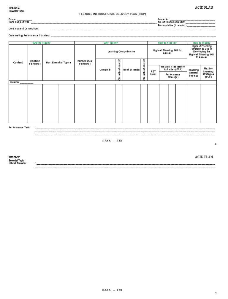 Flexible Instructional Delivery Plan (Fidp) | PDF | Educational ...