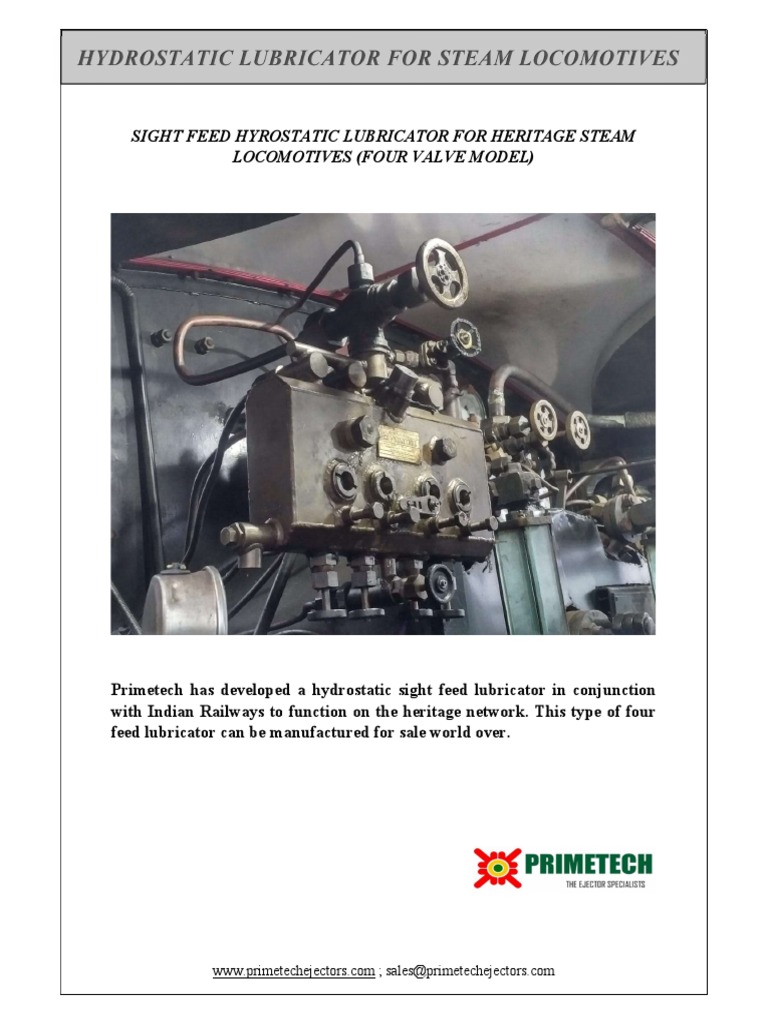 Hydrostatic Lubricator For Steam Locomotives | Download Free PDF ...