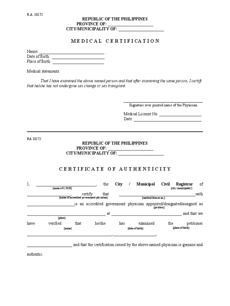 Medical Certificate for Birth Registration | PDF | Medicine | Health Care