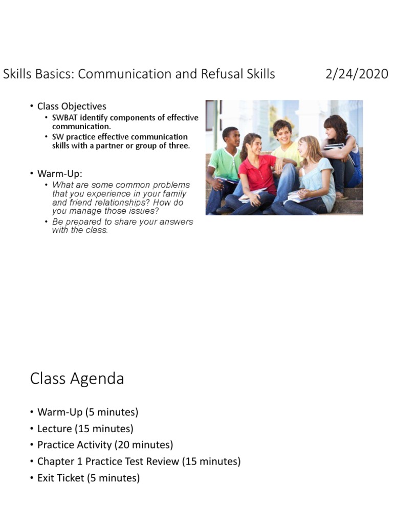 Skills Basics Communication and Refusal Skills Lecture Slides | PDF ...