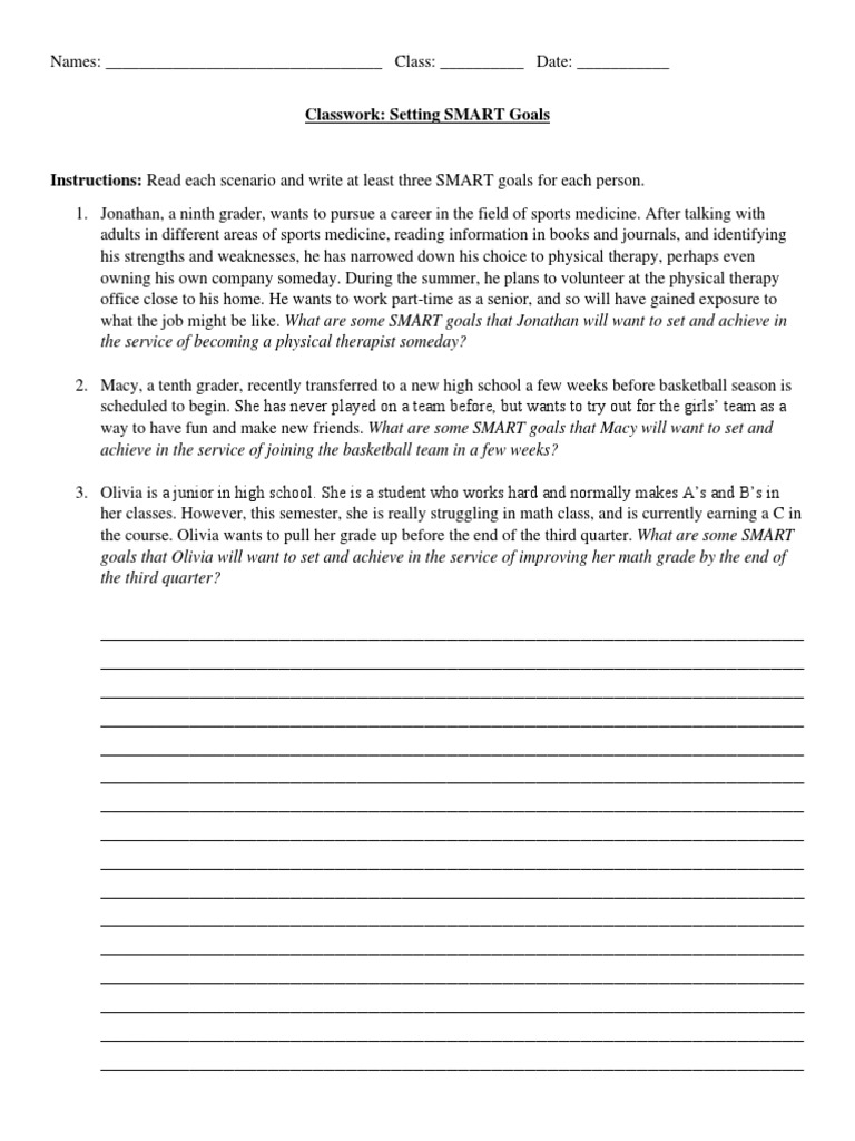 Setting Smart Goals PDF | PDF | Learning | Behavior Modification