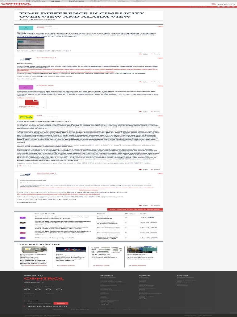 TIME DIFFERENCE IN CIMPLICITY OVER VIEW AND ALARM VIEW - Automation ...