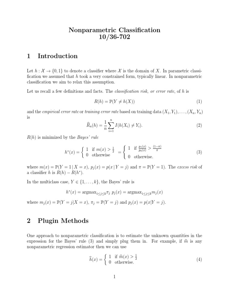 Nonparametric Classification Explained | PDF | Logistic Regression | Regression Analysis