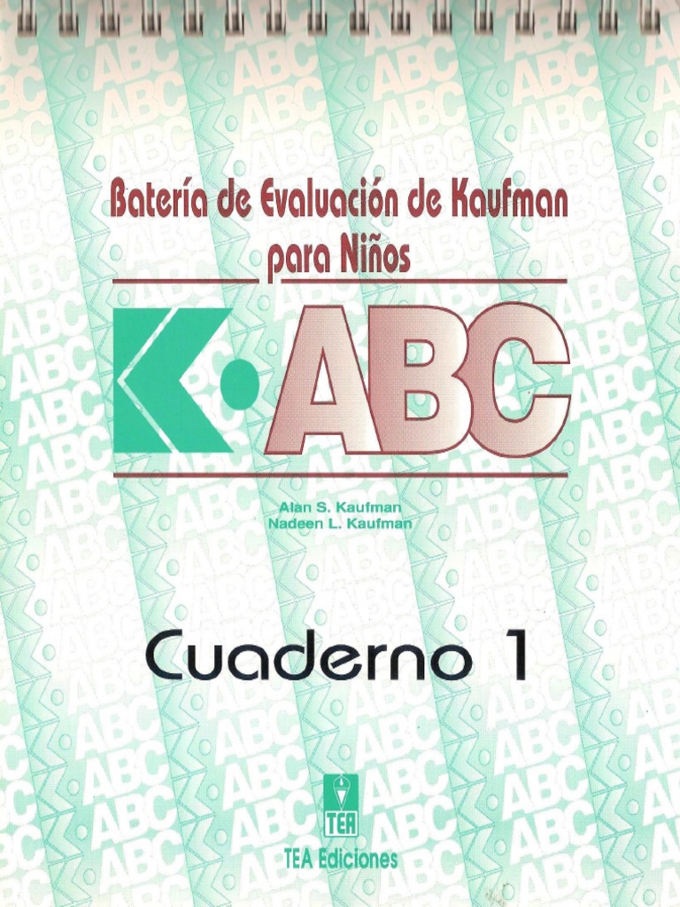 K-ABC. Cuaderno 1 | PDF