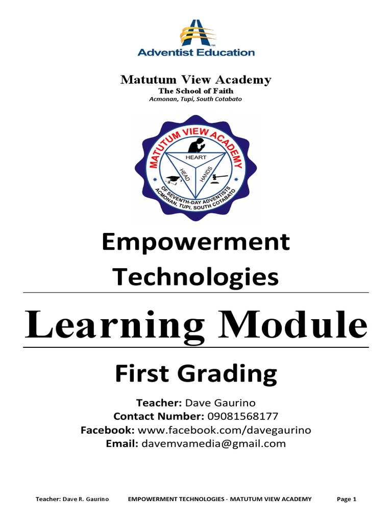 Learning Module - Empowerment Technologies | PDF | Websites | World ...
