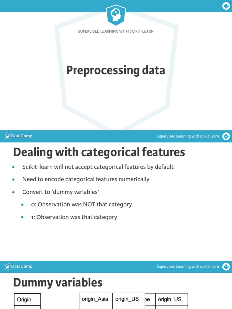Supervised Learning With Scikit-Learn: Preprocessing Data | PDF | Cross Validation (Statistics ...