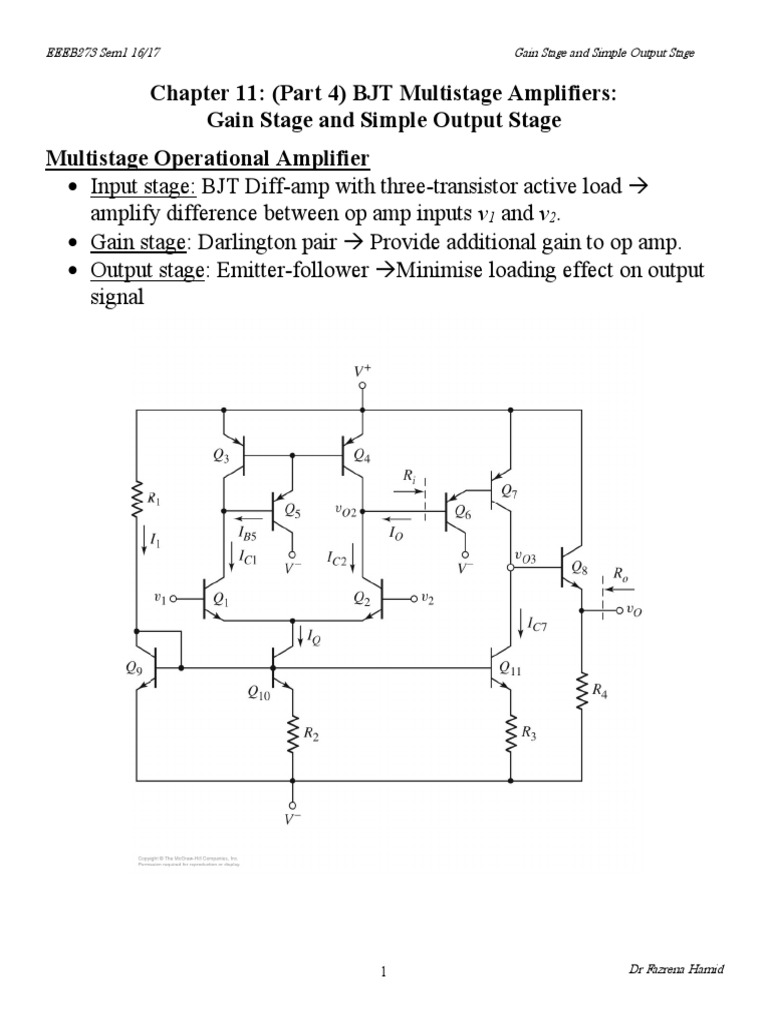 Analysis of the Gain Stage and Simple Output Stage in a Multistage BJT ...