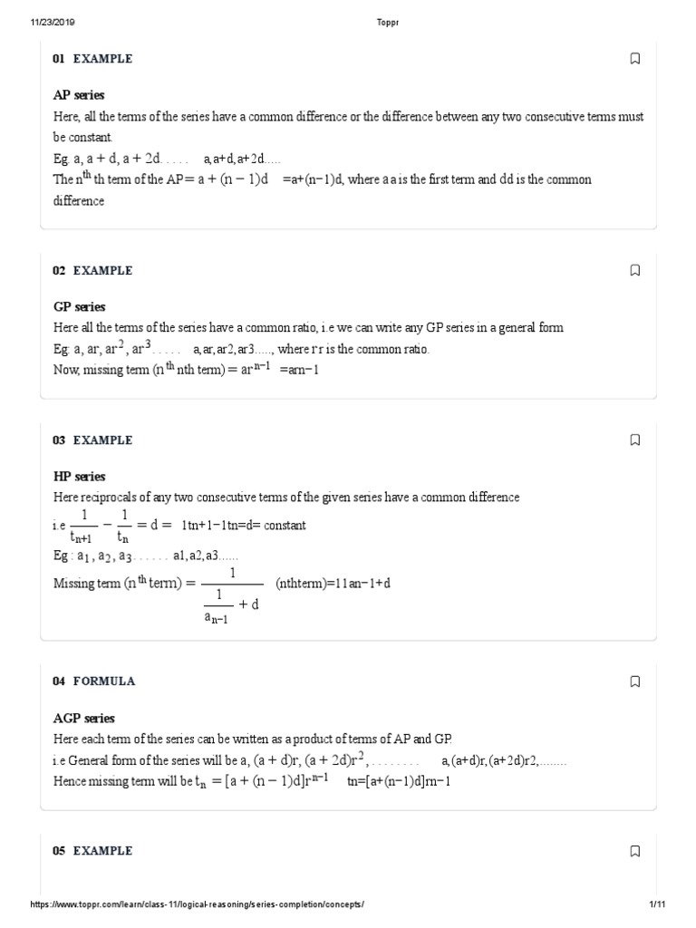 Series Completion | PDF | Numbers | Mathematical Concepts