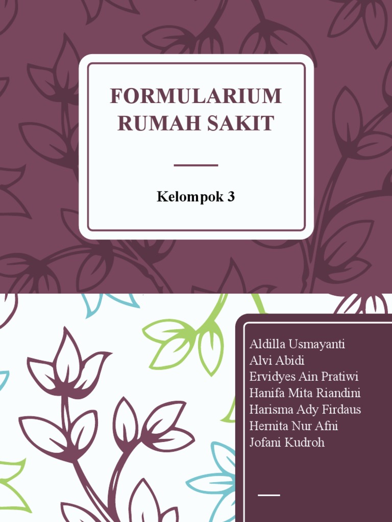 Formularium Rumah Sakit PPT-1 | PDF
