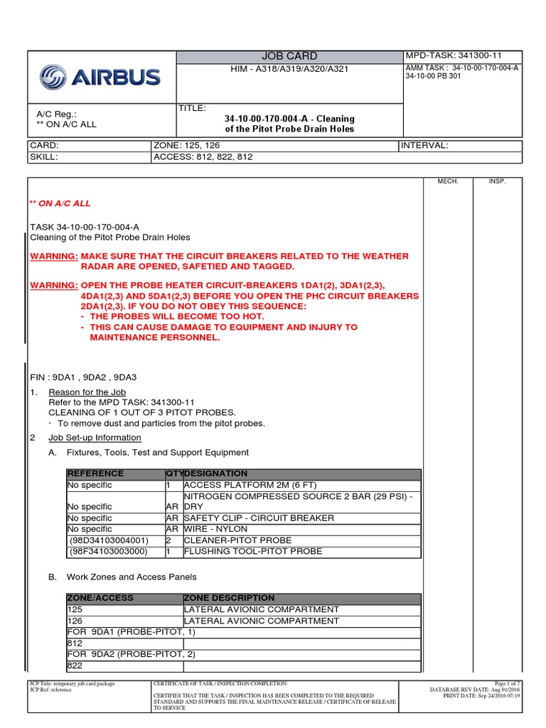 Cleaning of Pitot Probe Drain Holes | PDF | Manufactured Goods ...