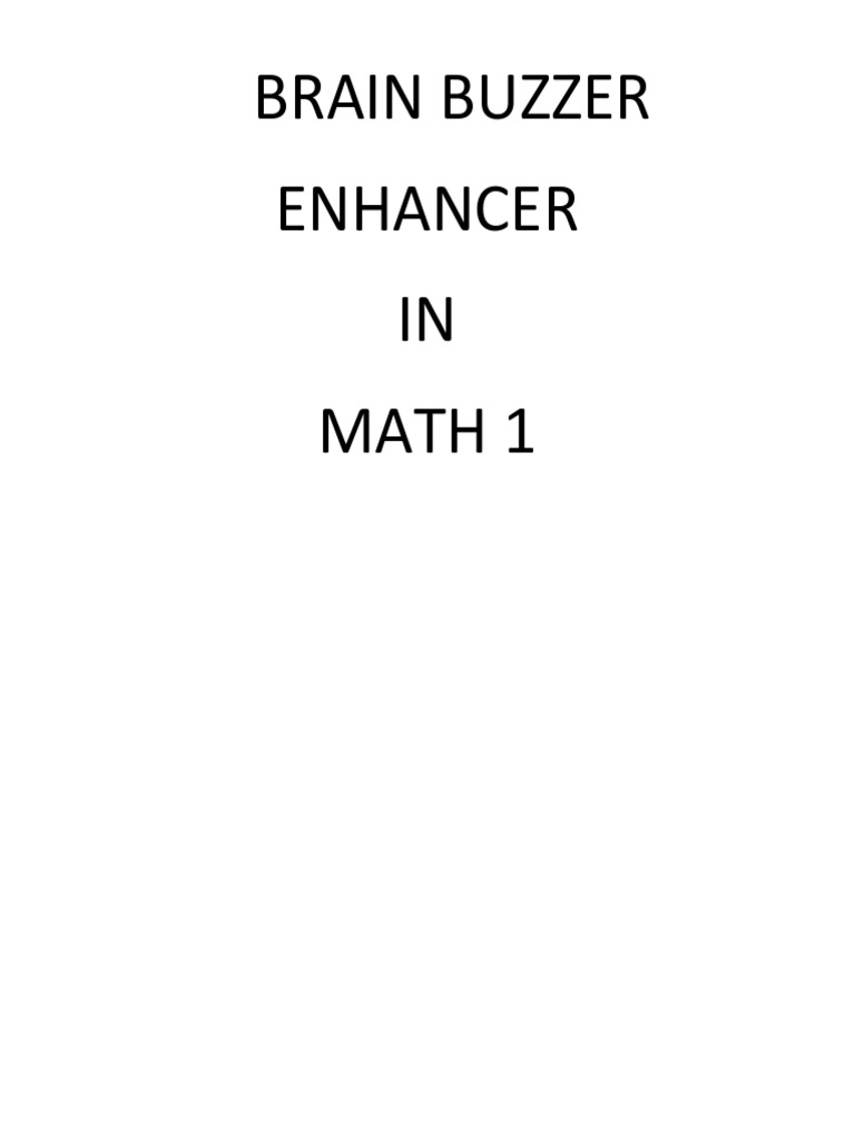 Brain Buzzer Enhancer 1 | PDF | Subtraction | Teaching Mathematics