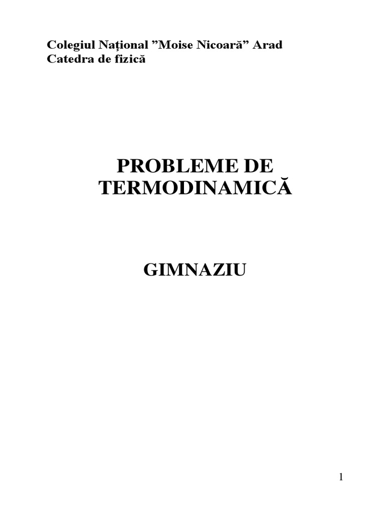 Fenomene Termice Gimnaziu | PDF