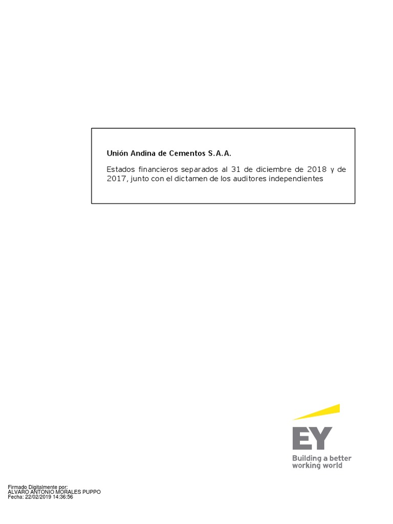Unacem Auditado Es 2018 PDF | PDF | normas internacionales de ...