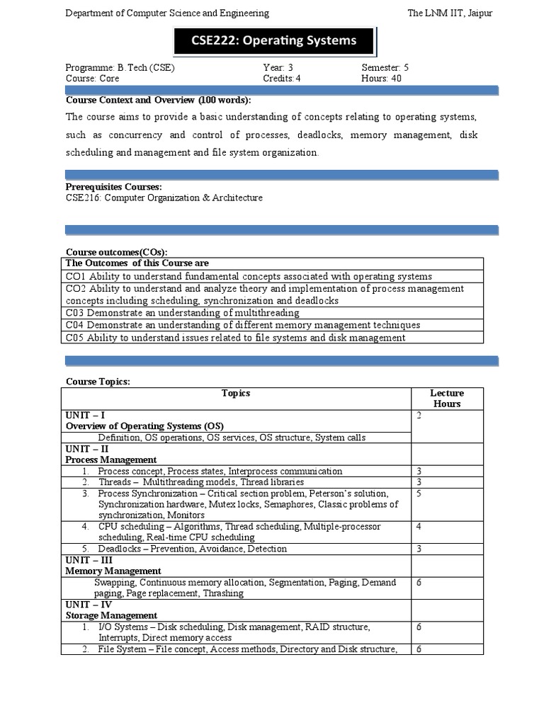 Operating Systems | PDF | Thread (Computing) | Scheduling (Computing)