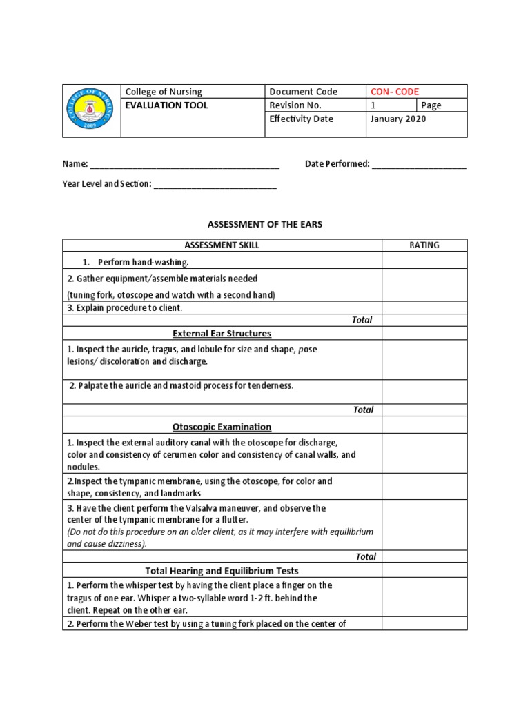 HA Checklist Mouth Nose Thorax | PDF | Thorax | Tongue