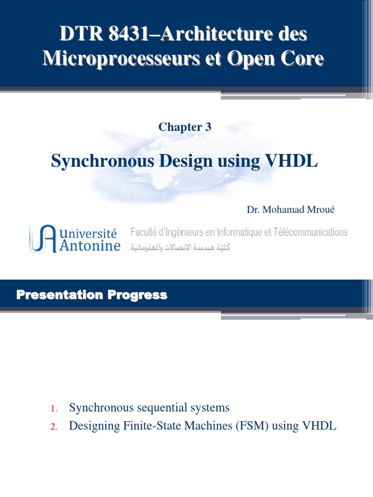 AMP Chap3 Synchronous Design Using VHDL SP2016 | PDF | Random Access ...