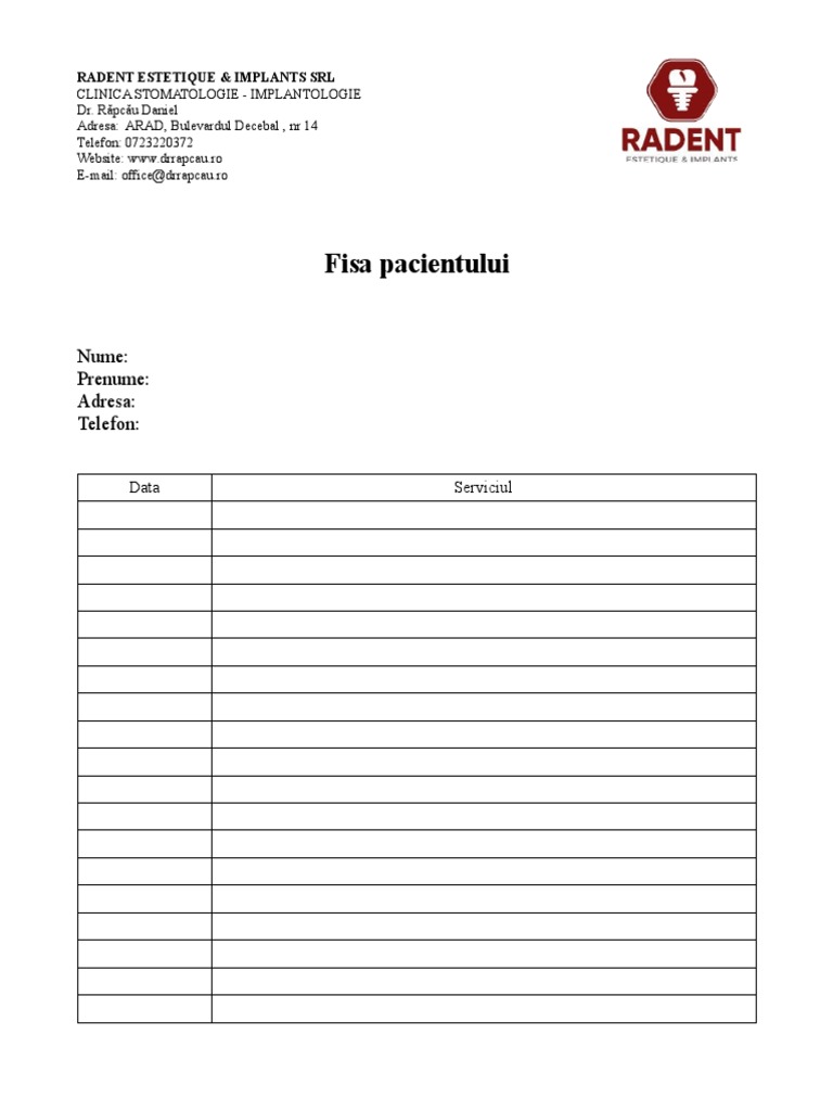 Fisa Pacientului | PDF
