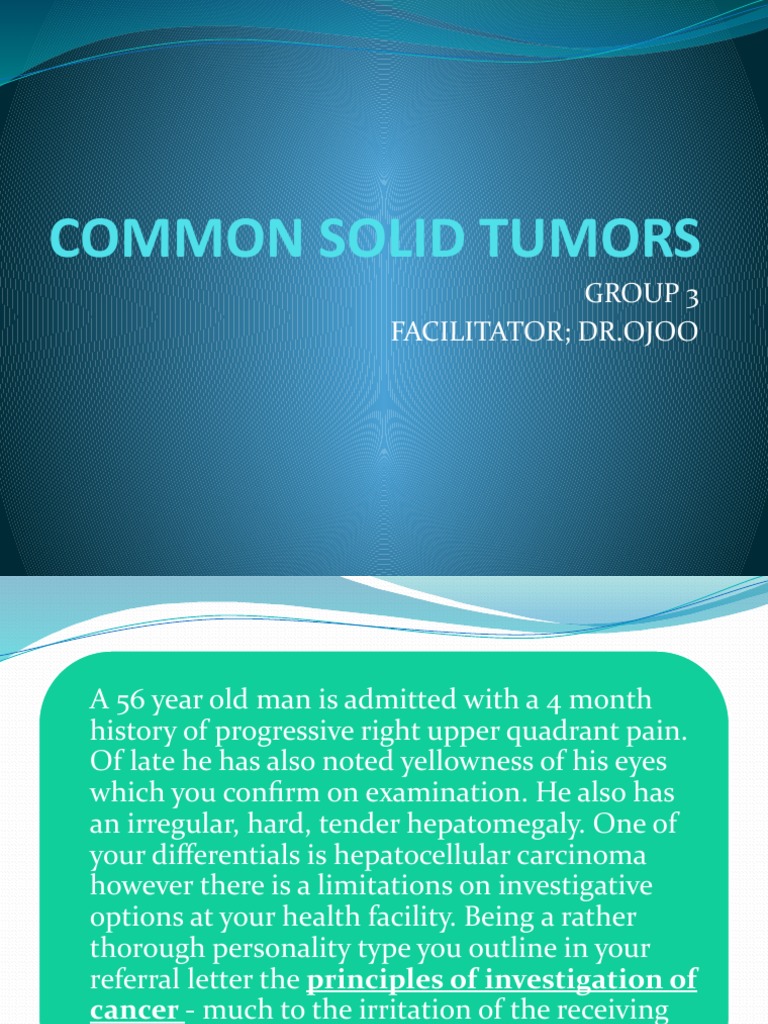 Common Solid Tumors | PDF | Cancer | Prostate Specific Antigen