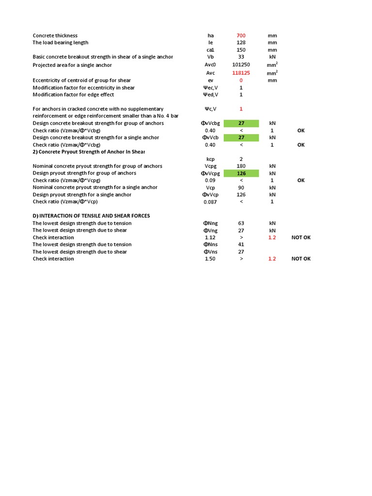 27 OK 27 OK 2) Concrete Pryout Strength of Anchor in Shear | PDF