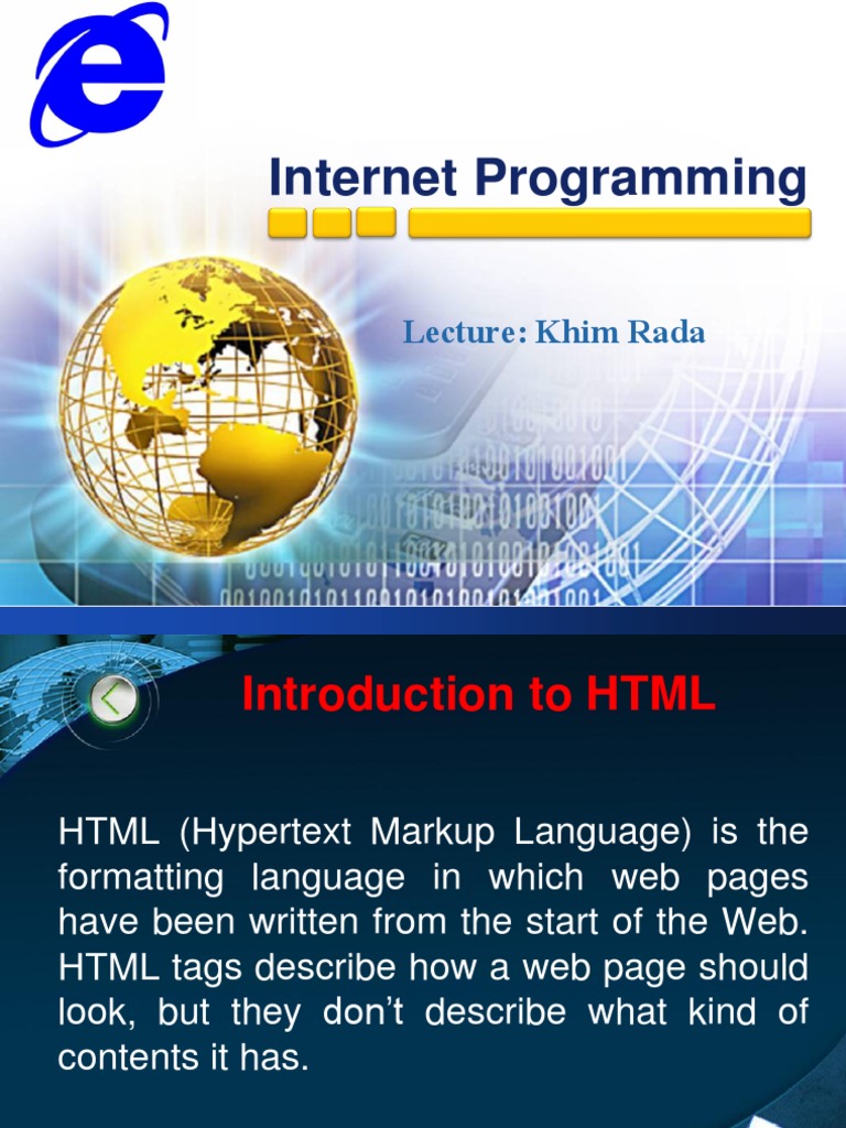 Internet Programming | PDF | Html | Html Element