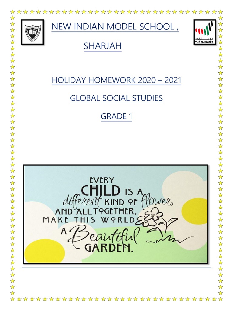New Indian Model School, Sharjah: Holiday Homework 2020 - 2021 Global ...