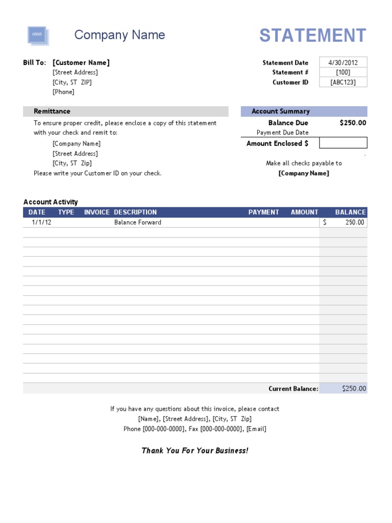 Statement: Company Name | PDF | Cheque | Payments