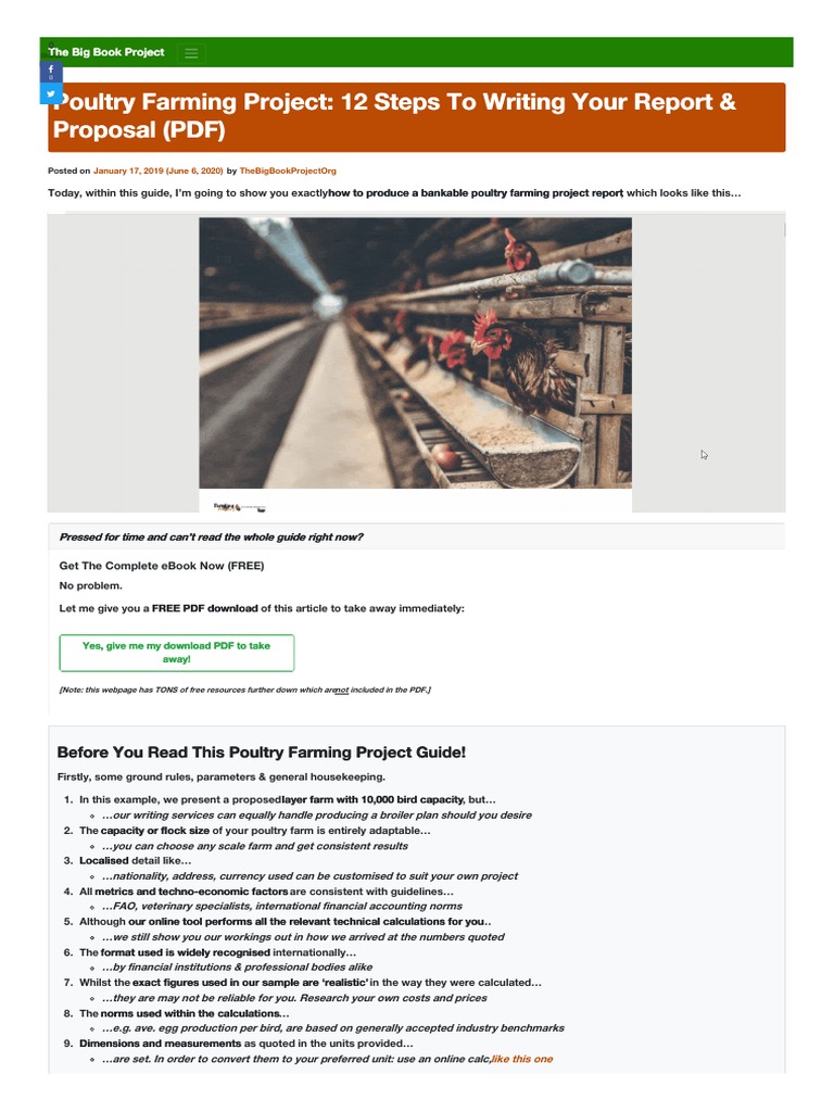 Poultry Farming Project Report Guide | PDF | Poultry Farming | Net ...