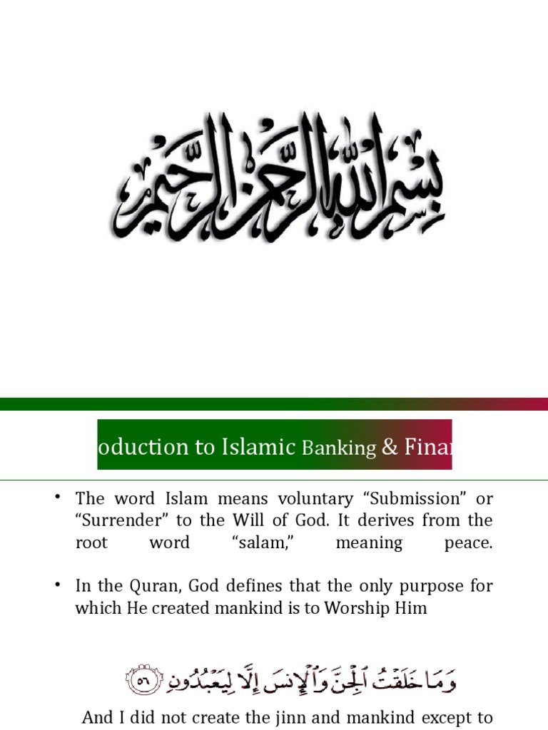 01 Introduction To Islamic Banking. The Islamic Economic System ...
