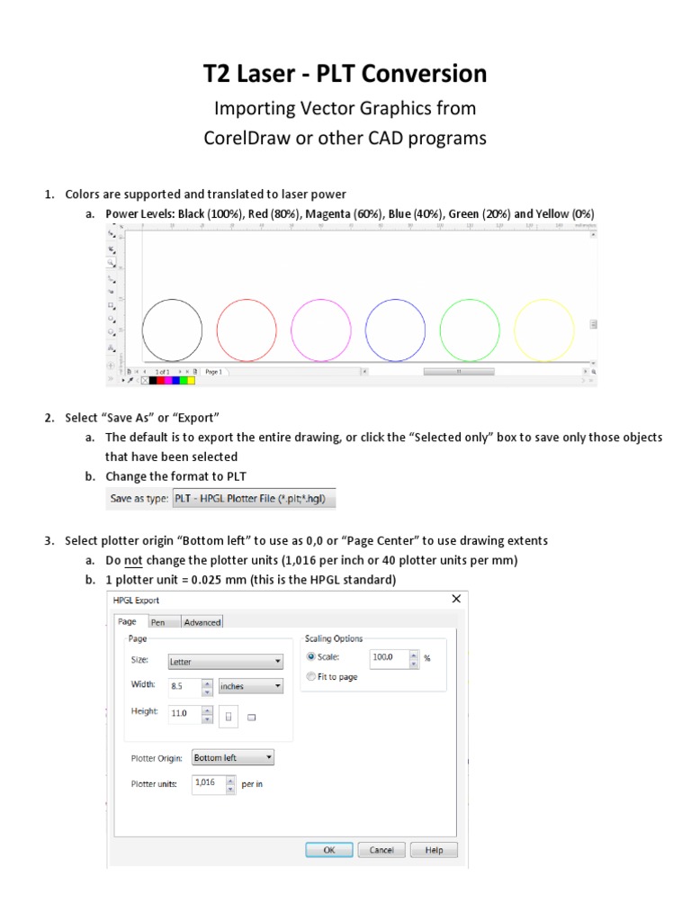 T2 Laser - PLT Conversion: Importing Vector Graphics From Coreldraw or ...