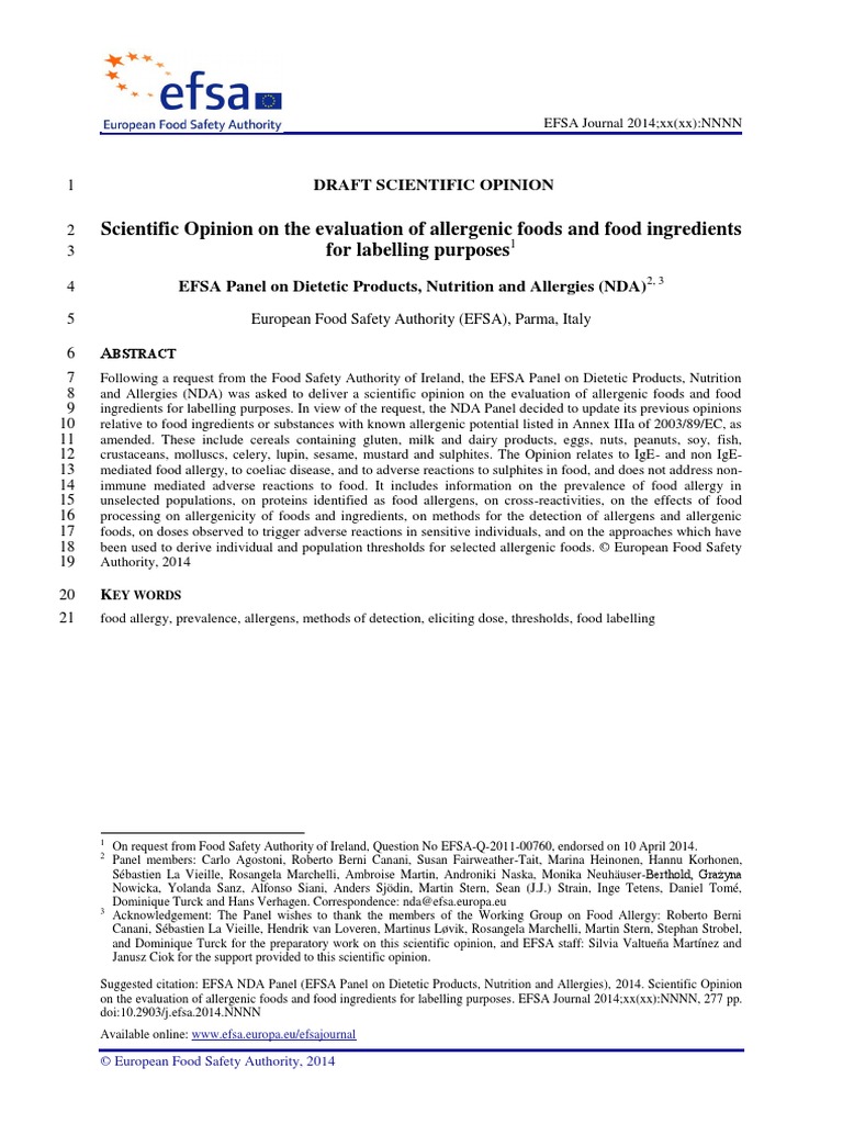 Efsa PDF | PDF | Food Allergy | Allergy