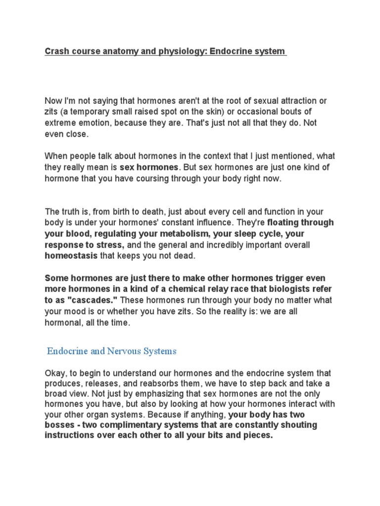 Crash Course Anatomy and Physiology Endoccrine | PDF | Hormone ...