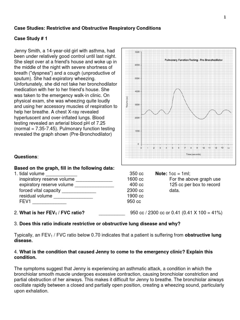 Case Studies: Restrictive and Obstructive Respiratory Conditions Case ...