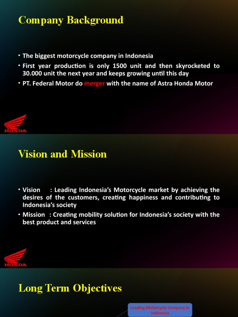 Astra Honda Motors: Vision, Strategy, Growth | PDF | Swot Analysis | Honda