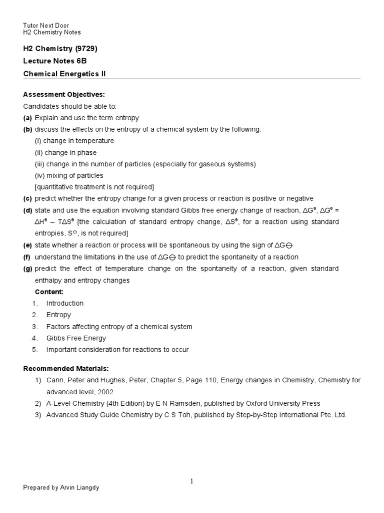 6B Chemical Energetics II | Download Free PDF | Solvation | Gibbs Free ...
