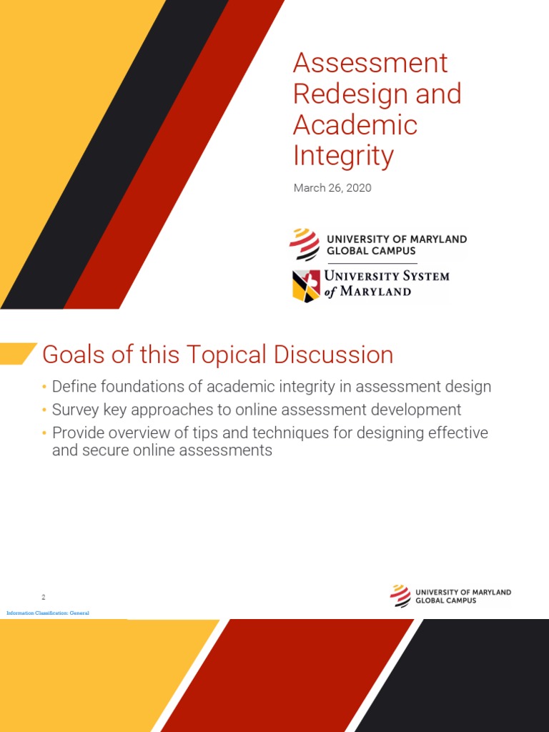 Assessment Redesign and Academic Integrity: March 26, 2020 | PDF ...