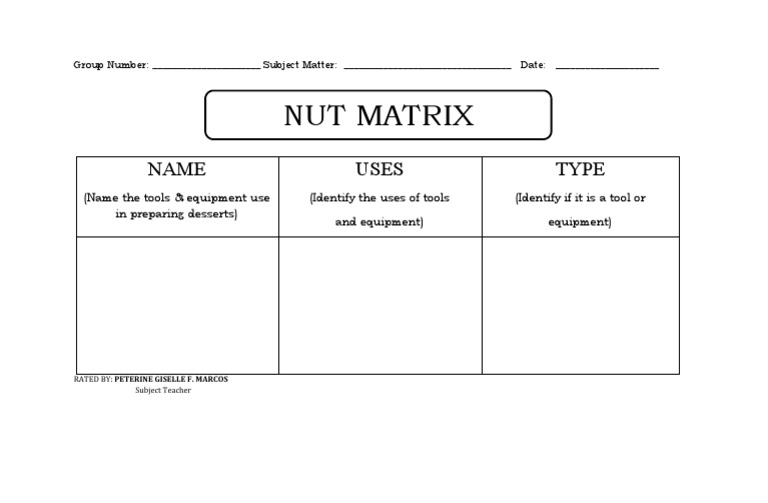 Nut Matrix 1 | PDF