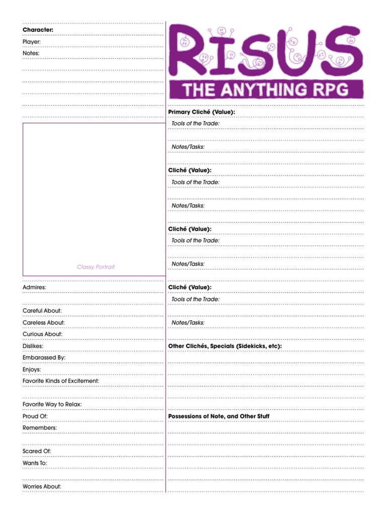 A Collection of Character Profiles for Roleplaying Portraits | PDF