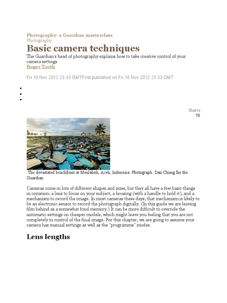 Basic Camera Techniques: Lens Lengths | PDF | Exposure (Photography ...