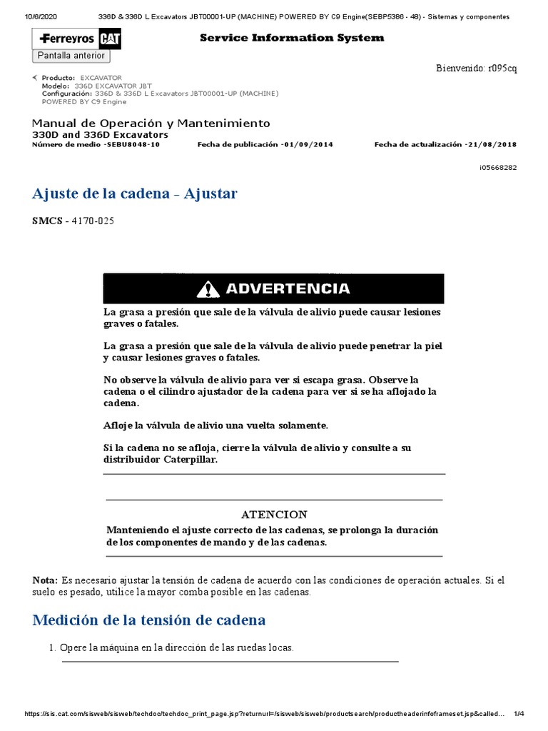 Comba de La Cadena - Excavadora | PDF