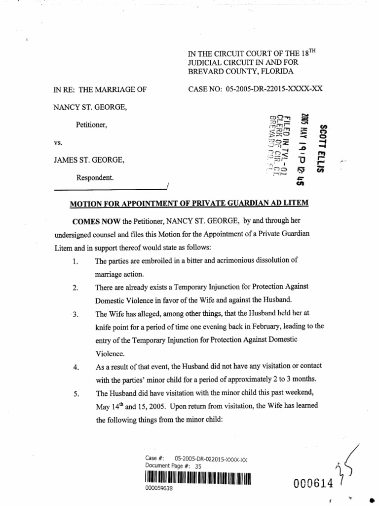 Motion For Appointment of Private Guardian Ad Litem | PDF