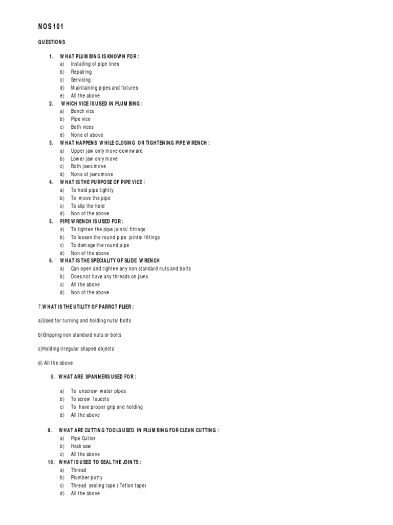 Plumber Level 3 | PDF | Plumbing | Personal Protective Equipment