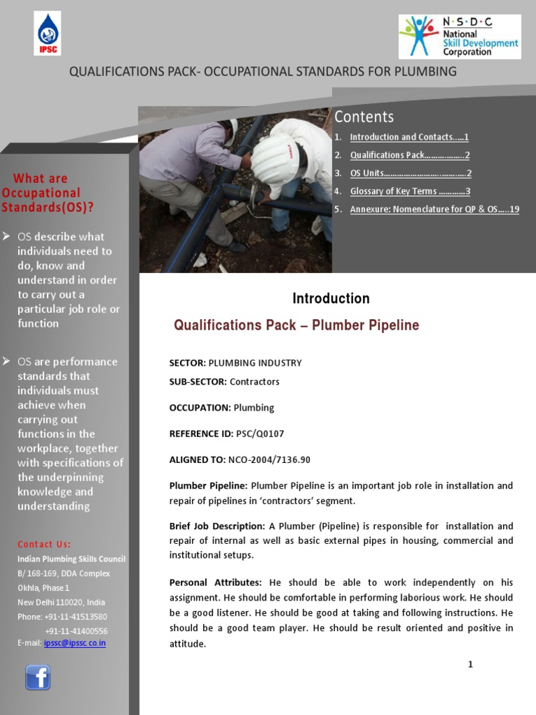 Plumbing Occupational Standards: Defining the Key Responsibilities ...