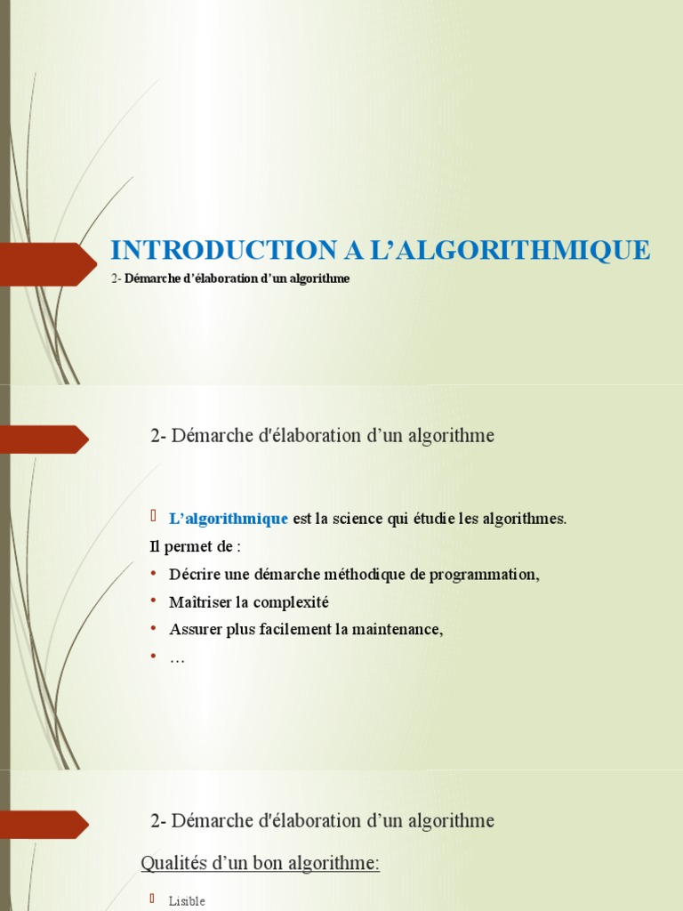2-Démarche Algorithmique | PDF | Méthodes et références pédagogiques | Ordinateurs